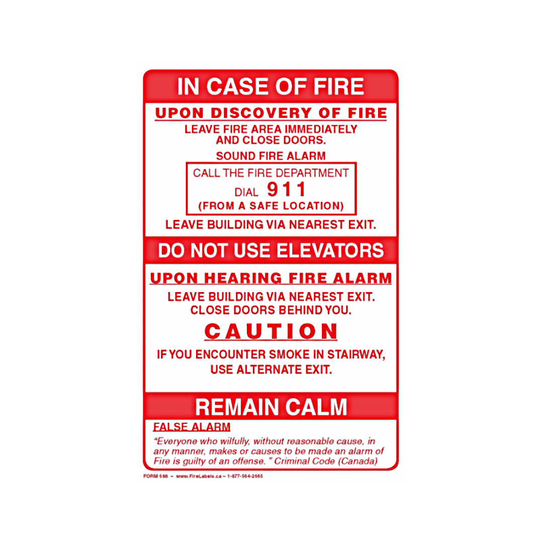 SINGLE STAGE ALARM PULL STATION LABEL - "DO NOT USE ELEVATOR" - Tesla ...